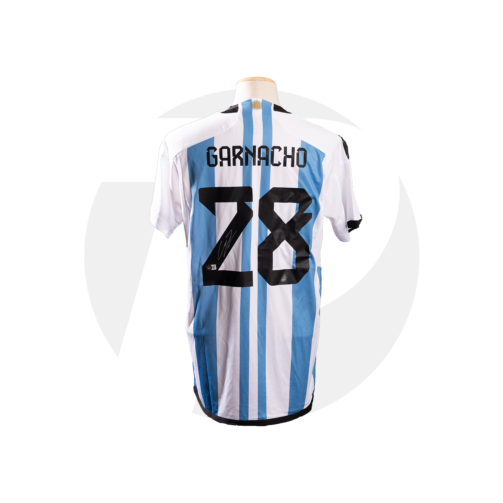 2022 Argentina National Team Home Kit GARNACHO#28 with Autograph