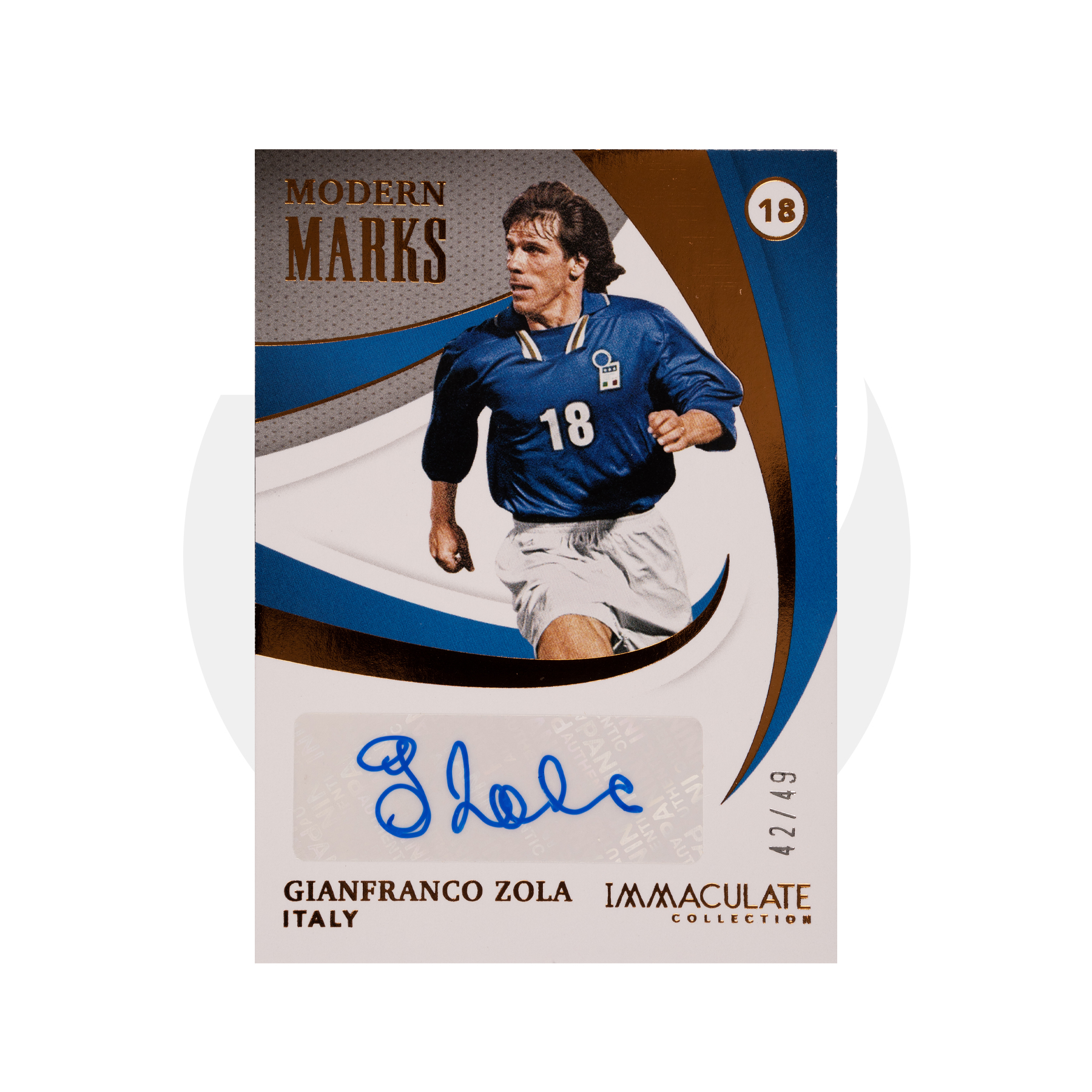 2021 PANINI IMMACULATE Gianfranco Zola autograph 42/49 [Raw Card]