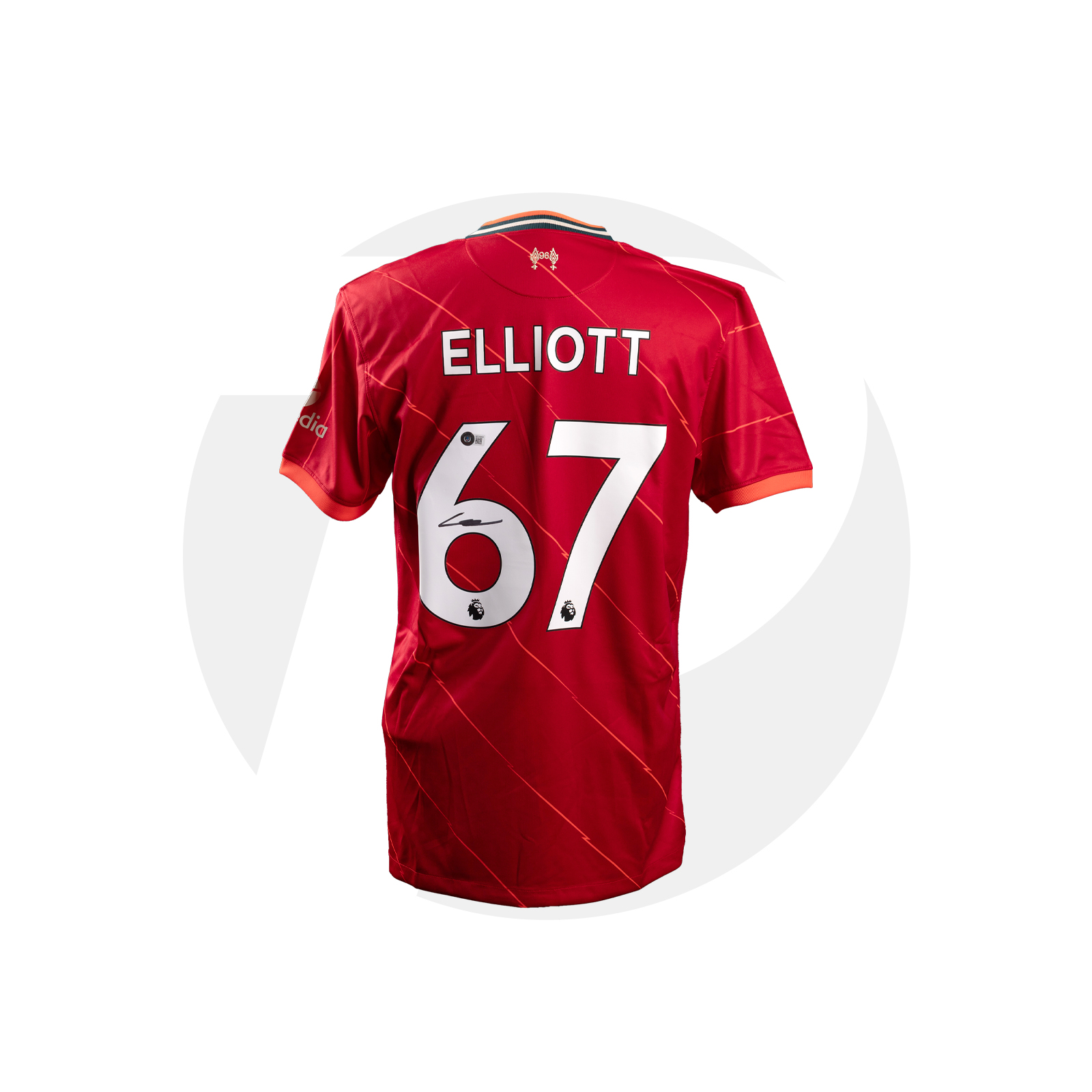 Harvey Elliot Liverpool Home Shirt 2021-22 with Autograph