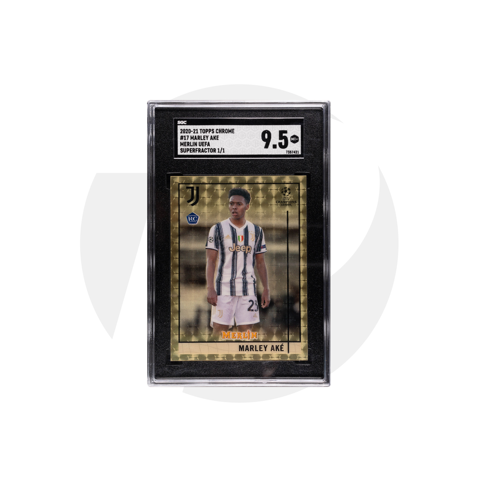 2020-21 Topps Chrome Merlin UEFA Marley Ake Superfractor One Of One SGC 9.5
